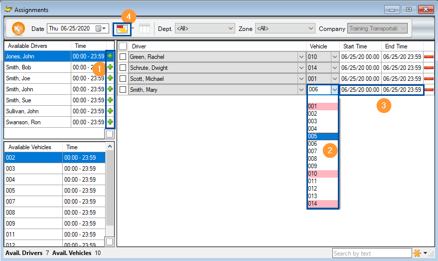 How to Create Driver/Vehicle Assignments